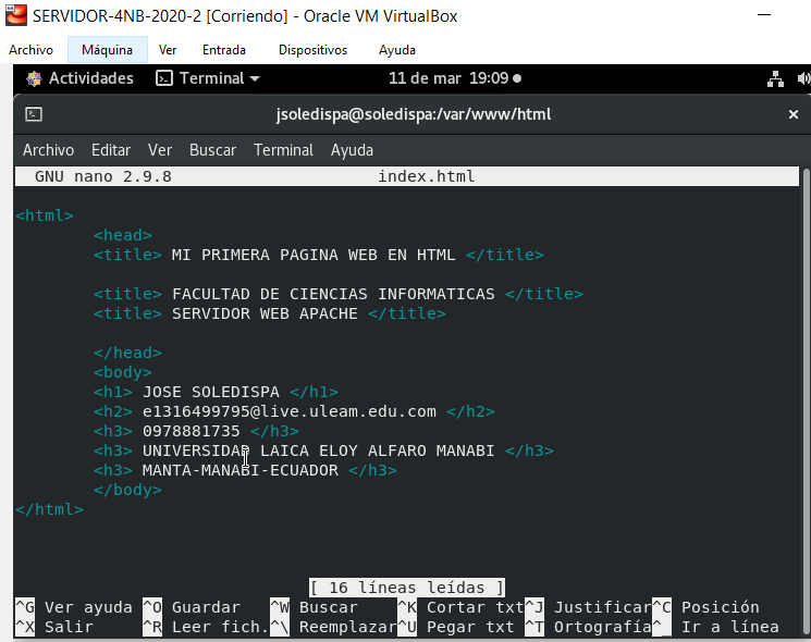 APLICACIÓN DE SISTEMAS OPERATIVOS: CREACIÓN DE PAGINAS EN UN SERVIDOR ...
