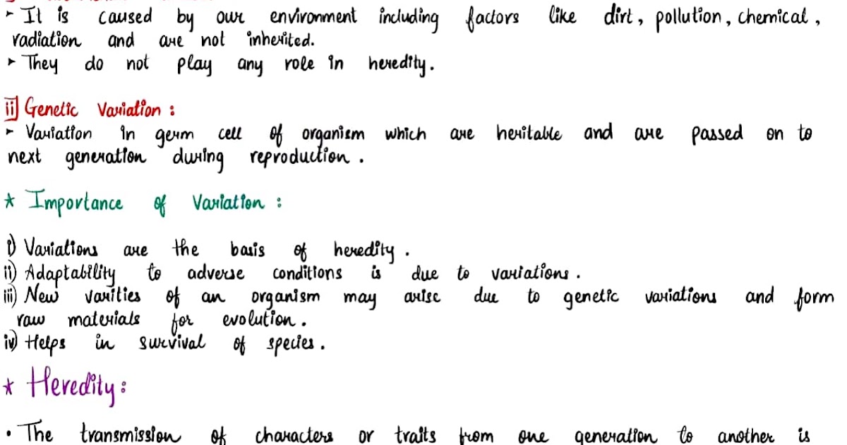 Heredity and evolution class 10 notes - Studypur