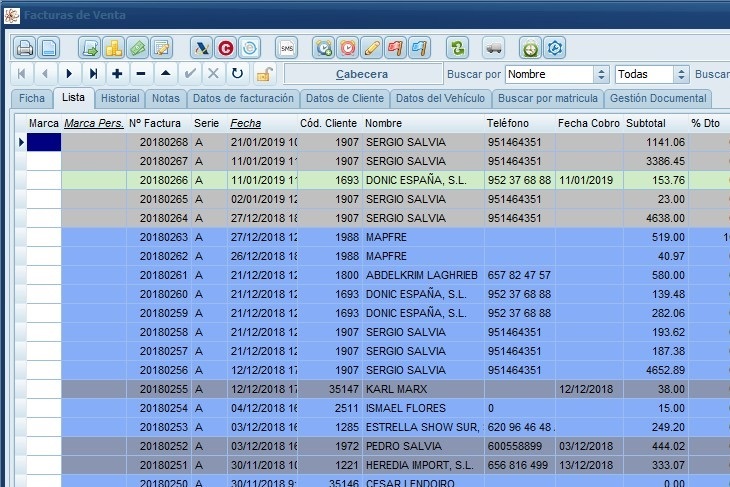 Características de los programas de facturación