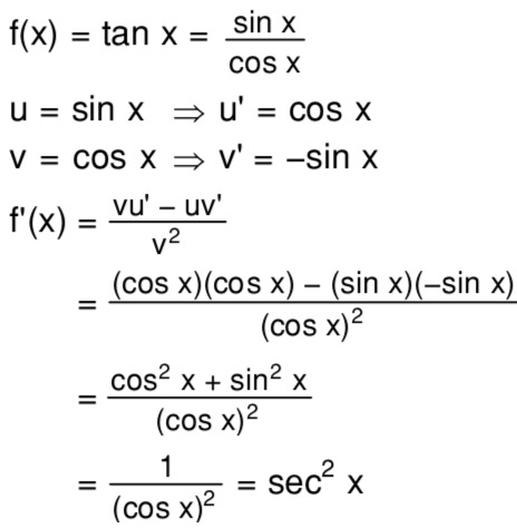 f(x) = tan x, maka f’(x) = sec2x - Mas Dayat