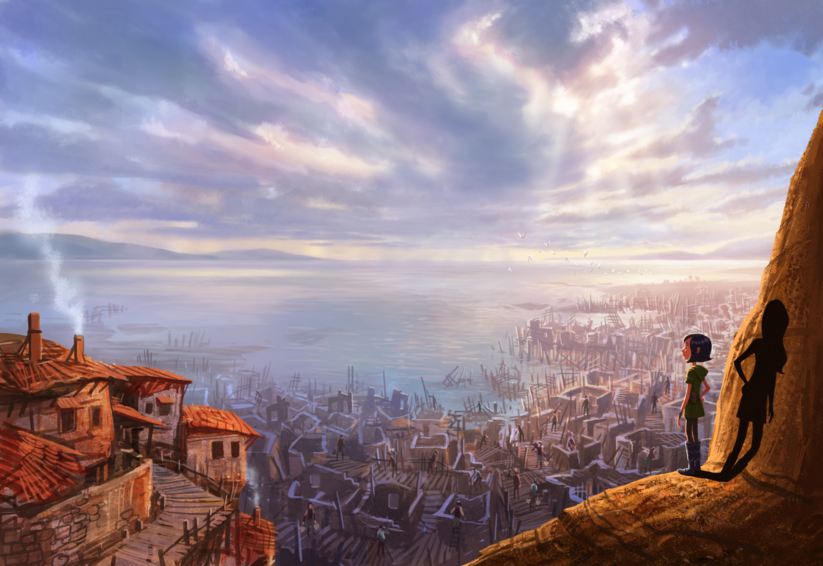 Ida and the Unfinished City by Erwin Madrid : r/ImaginaryLandscapes