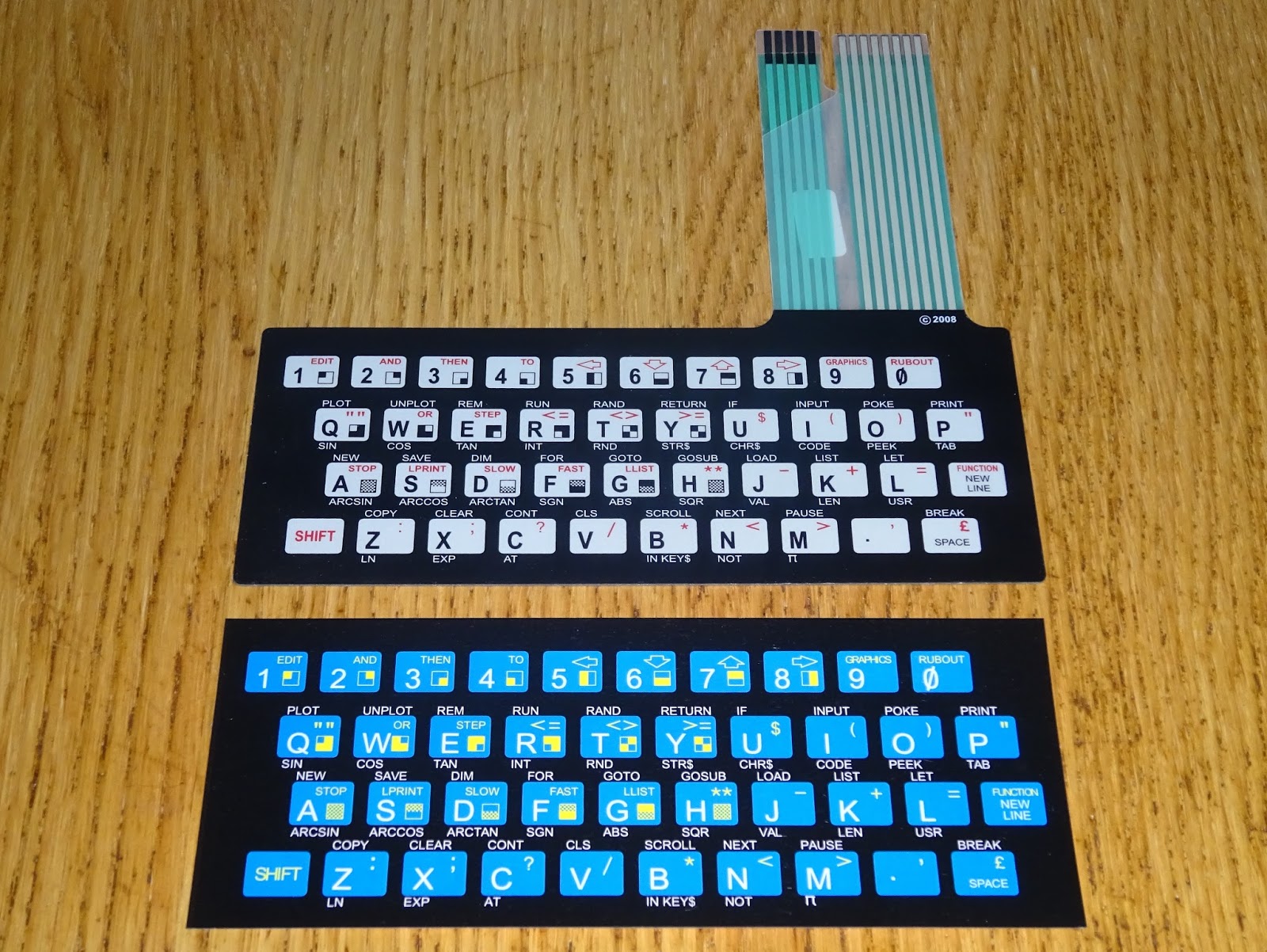 Tynemouth Software: ZX80 Keyboard Overlays