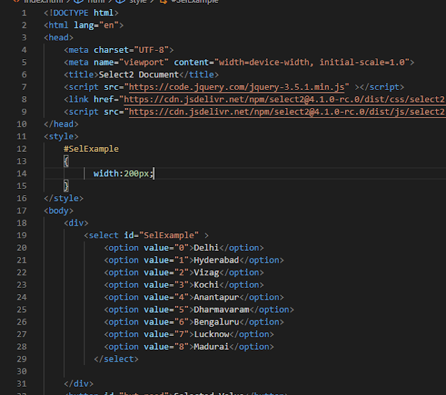 Searchable Dropdown Using Jquery Select2