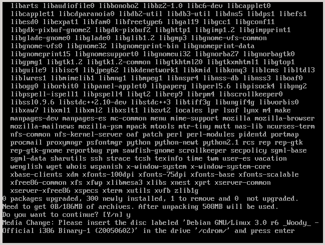 UsuarioDebian: Instalar Debian 3.0 "Woody"