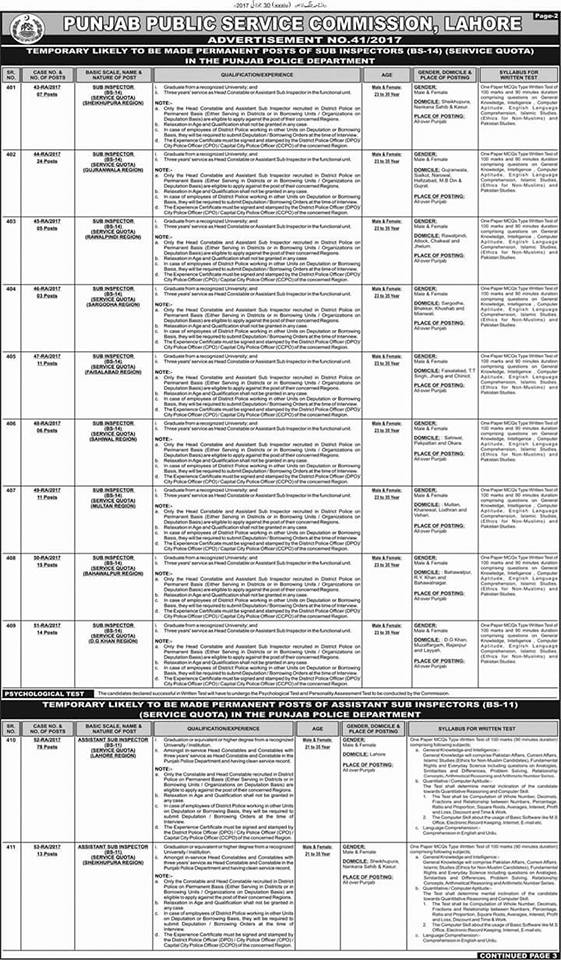 Sub Inspector Punjab Police And Assistant Sub Inspector Punjab Police sub-inspector-punjab-police-and-assistant-sub-inspector-punjab-police