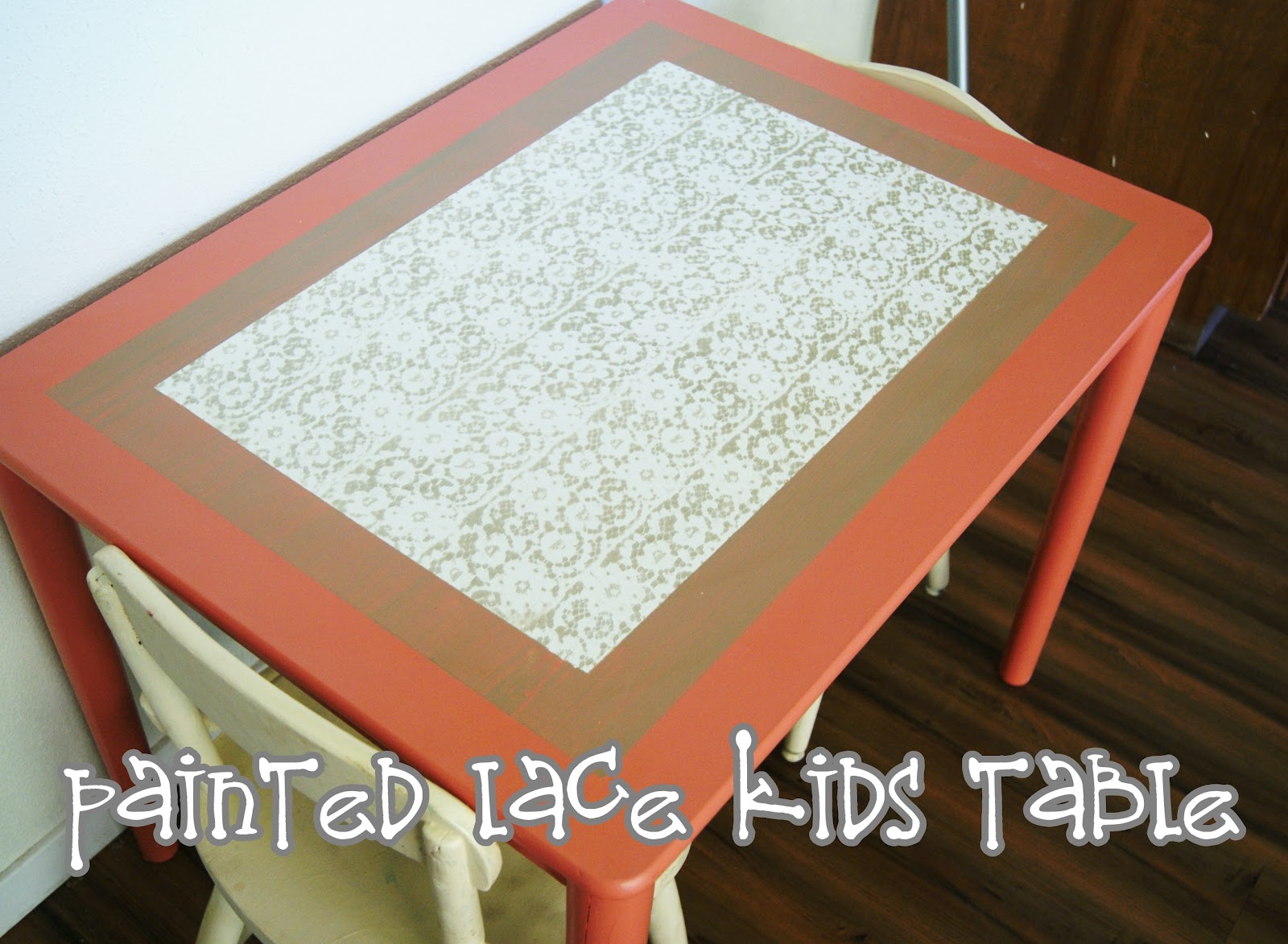 Ruthie Mayes: project lately: painted lace kids table