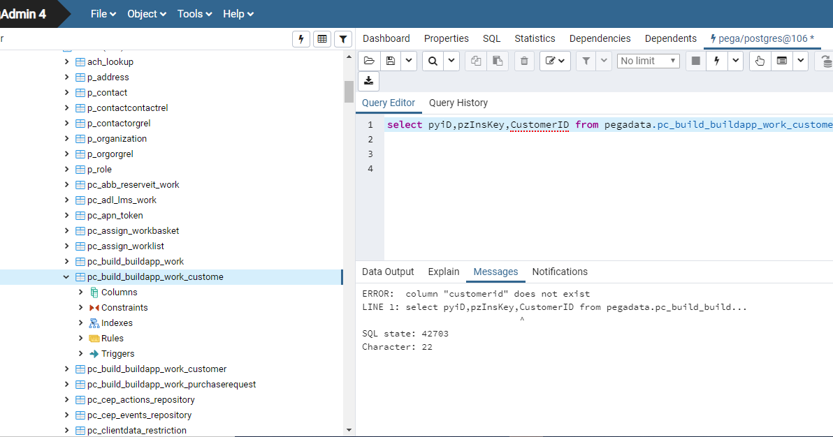 Pega Learnings: Column Optimization in Pega