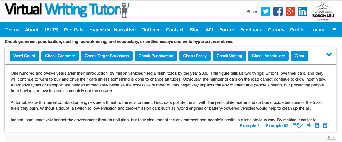 Nik's QuickShout: The Virtual Writing Tutor - A Suite of Tools for ...