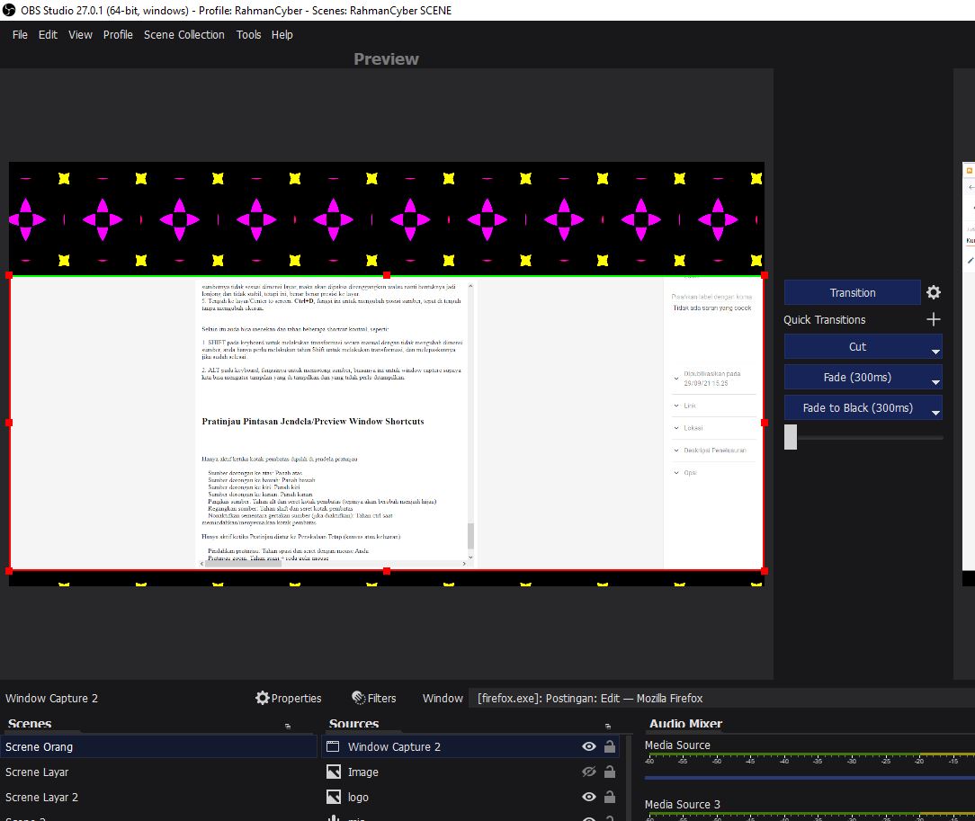 Kumpulan Shortcut OBS (Open Broadcaster Software) yang biasa digunakan