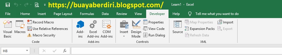 Cara Menampilkan Menu Tab Developer Di Excel 2019