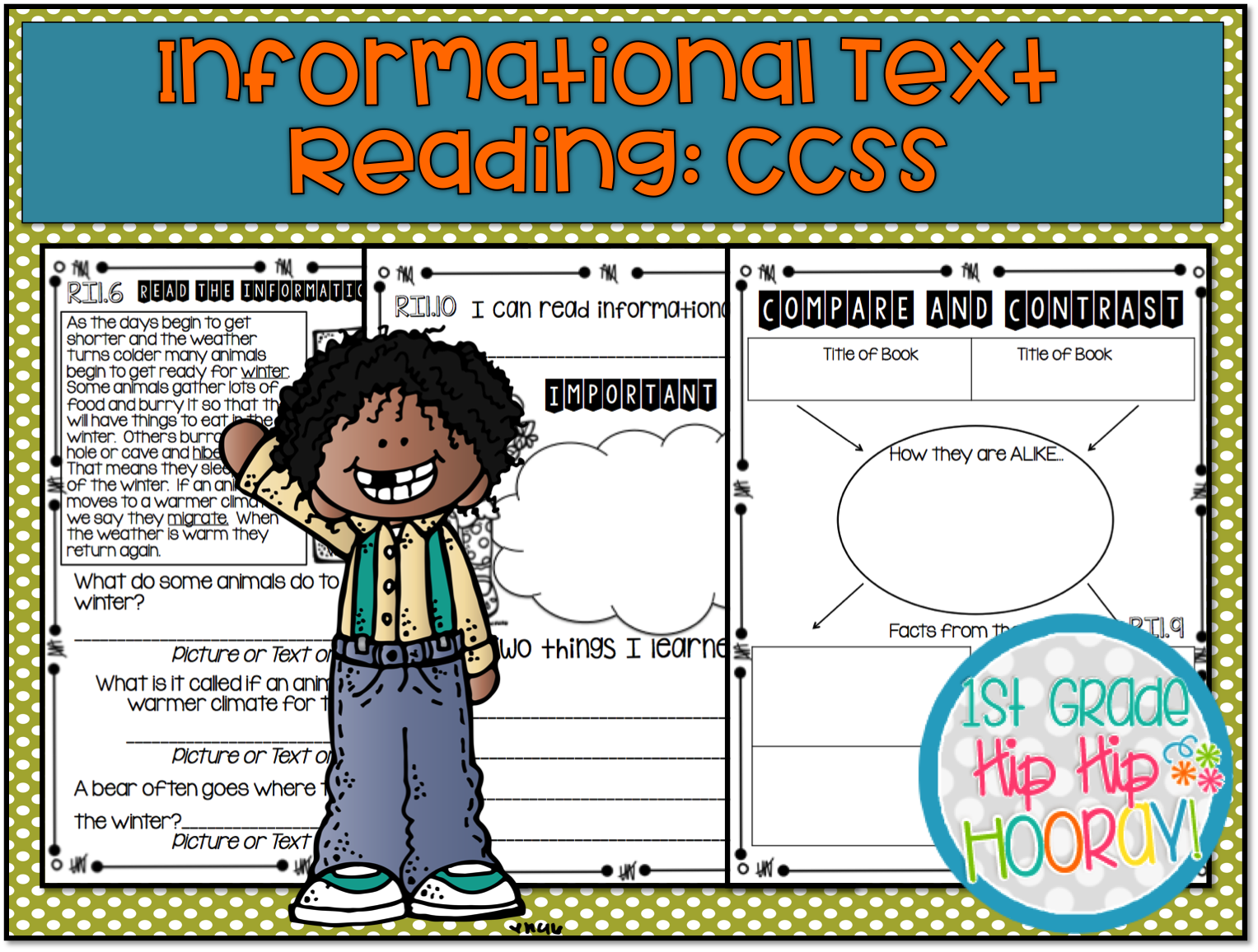 1st Grade Hip Hip Hooray!: Reading: Informational Text Assessment ...