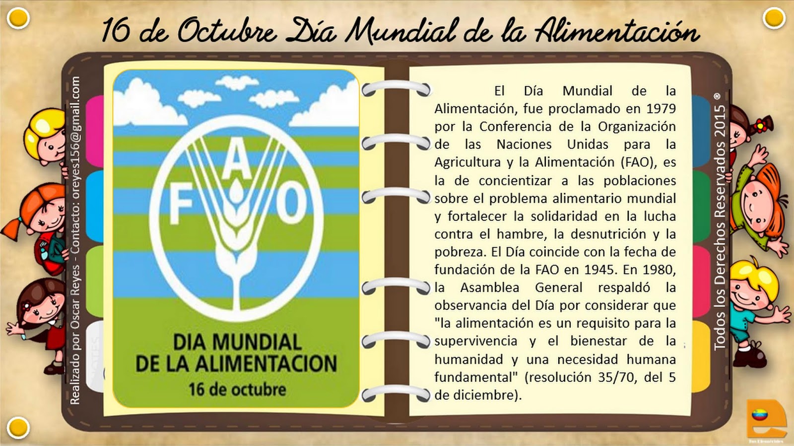 📚 Tus Efemérides Escolar 2012-2023 📅: 16 de Octubre Día Mundial de la ...