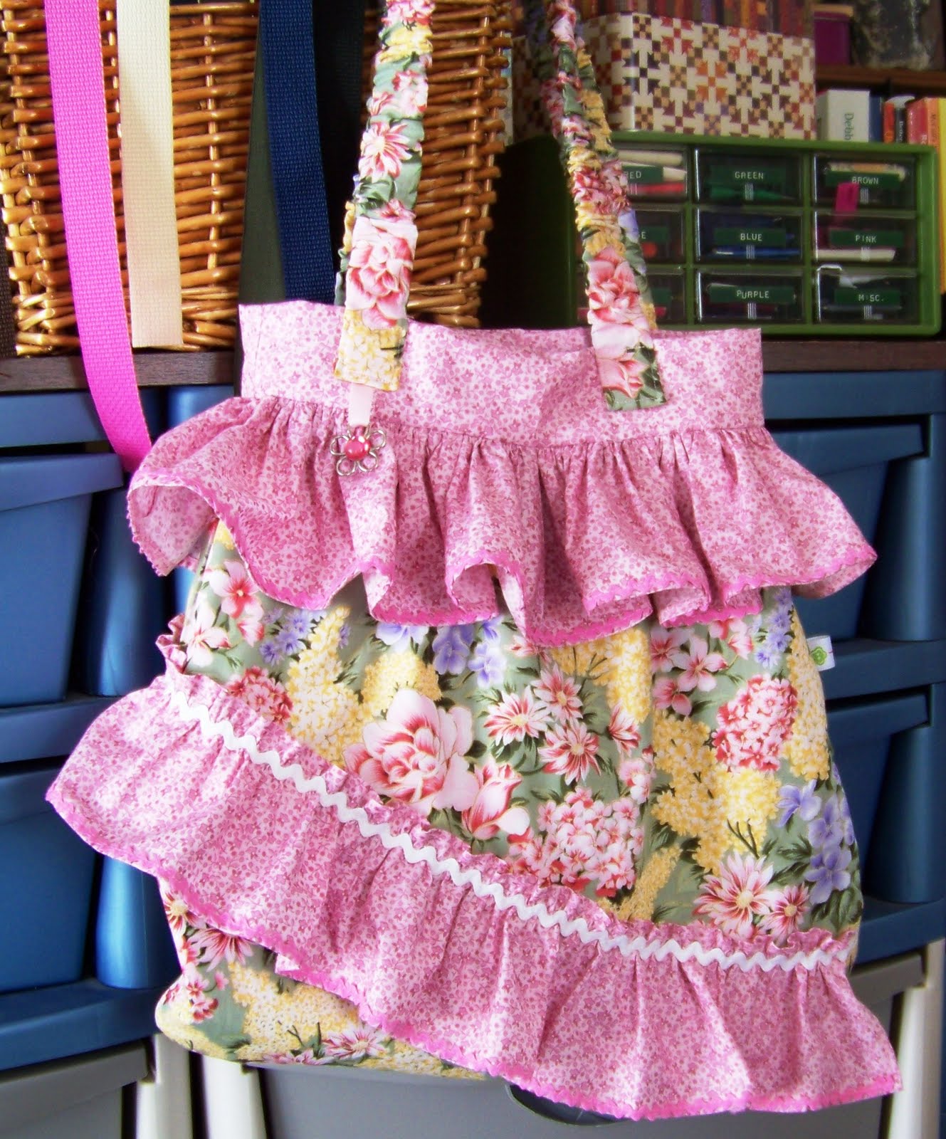 Mare's nest: pink ruffly spring purse