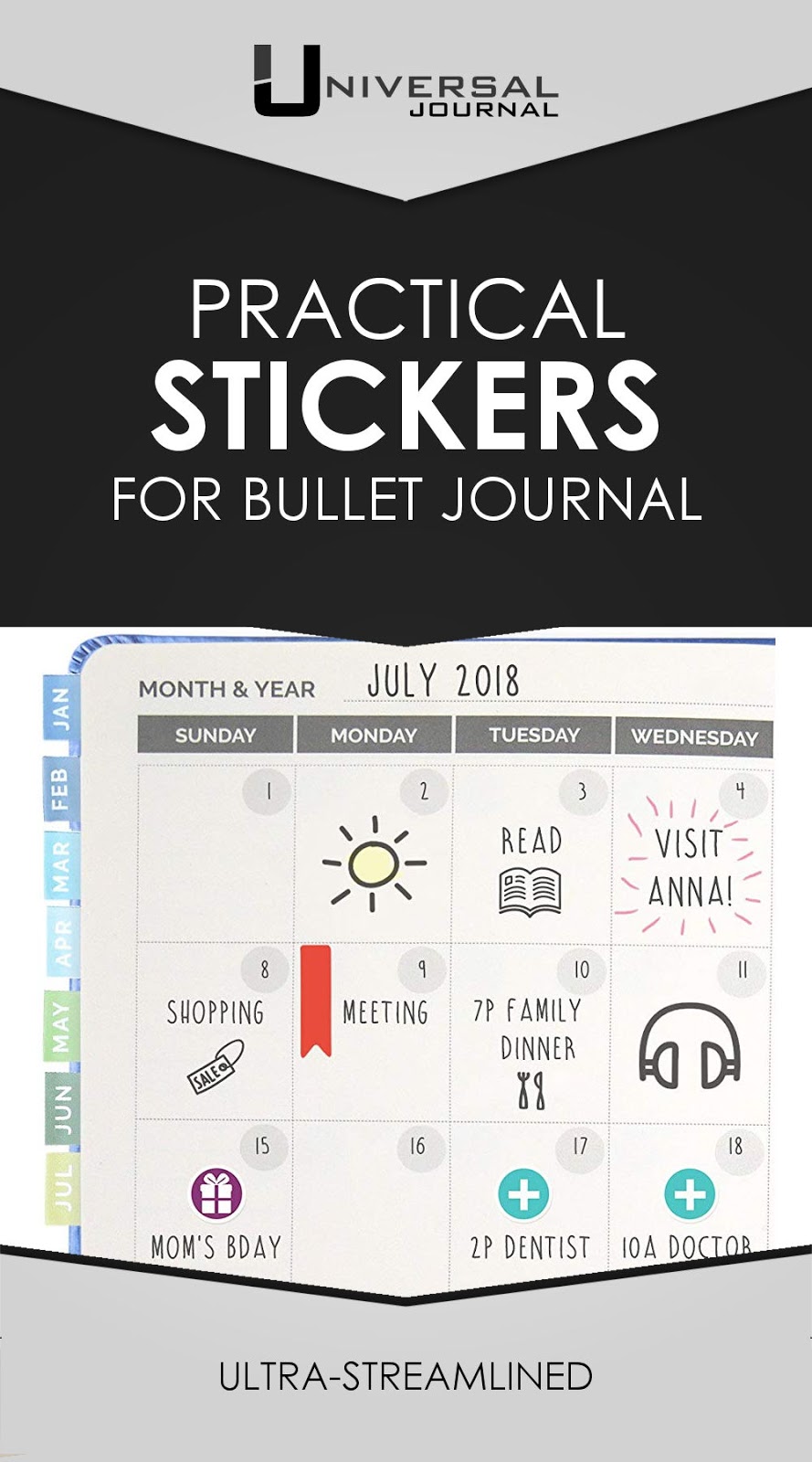 Practical stickers for your bullet journal