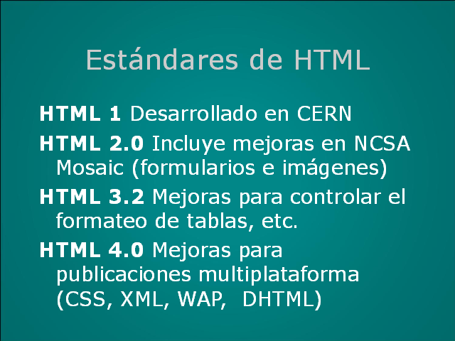 EVOLUCION Y VERSIONES DE HTML