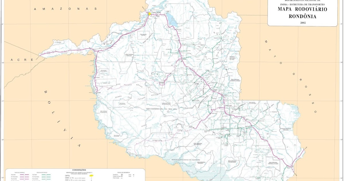 Mapa Rodoviário de Rondônia