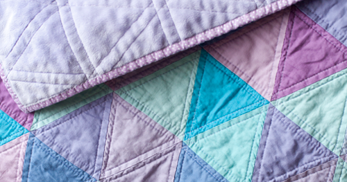 Quilt Today: Purple and Turquoise Triangle Quilt - Free Pattern
