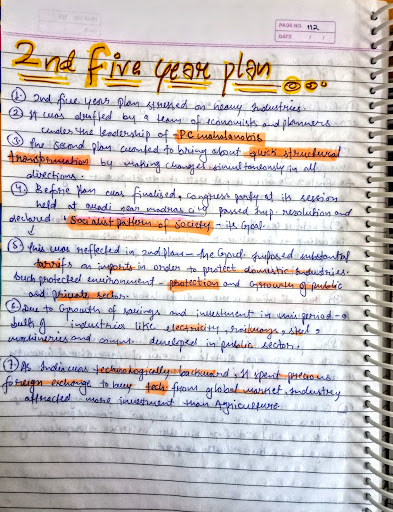 Handwritten notes of Politics in Planned Development - Political ...