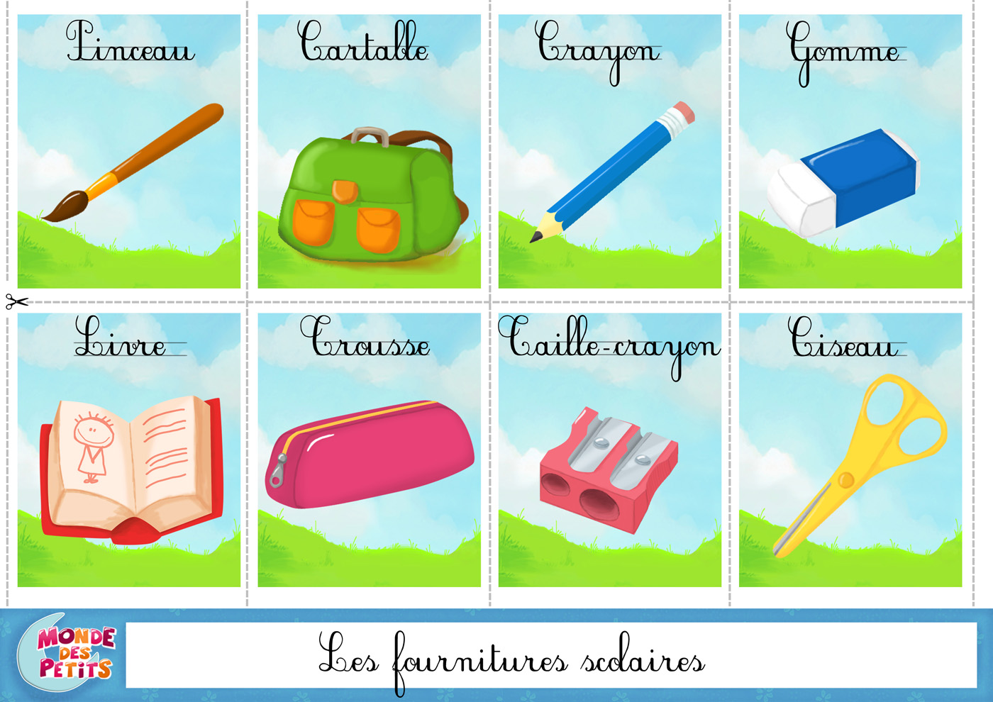 Notre petit coin en français: LES FOURNITURES SCOLAIRES