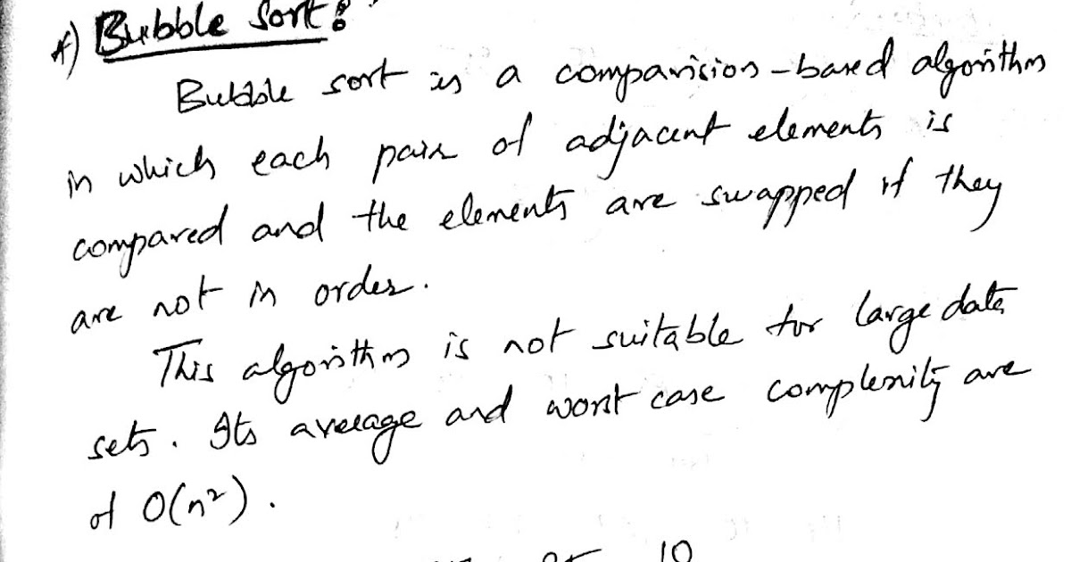 Design and Analysis of Algorithms: Bubble Sort