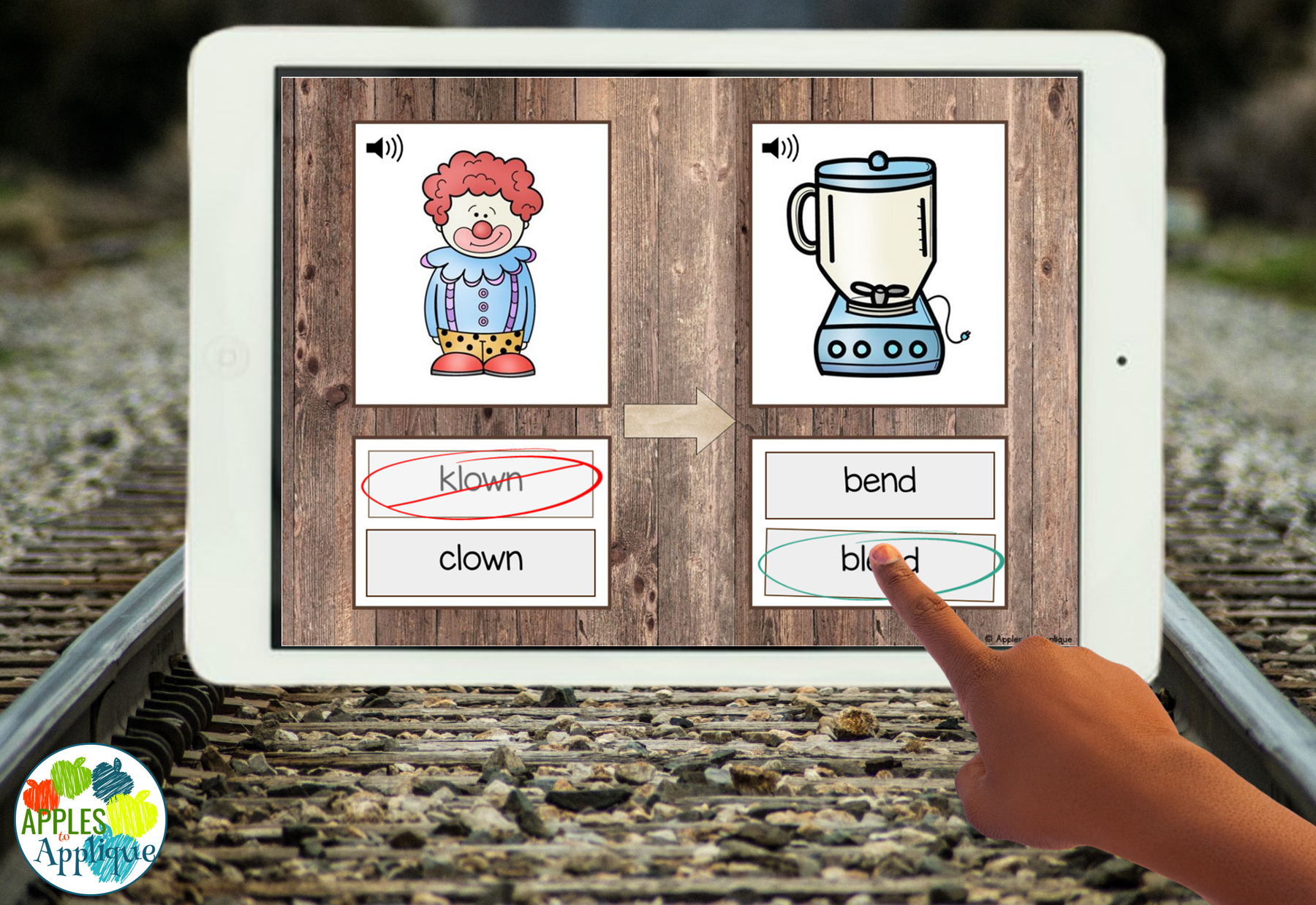 Apples to Applique: Escape the Train: Digital L-Blends Activity