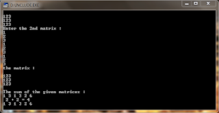 BASIC C++ PROGRAMS: SUM OF TWO MATRICES : SPECIAL DESIGN