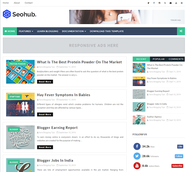 Top 10 best free responsive blogger templates