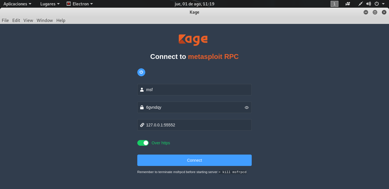 KAGE INTERFAZ GRÁFICA PARA METASPLOIT ~ Secpronet