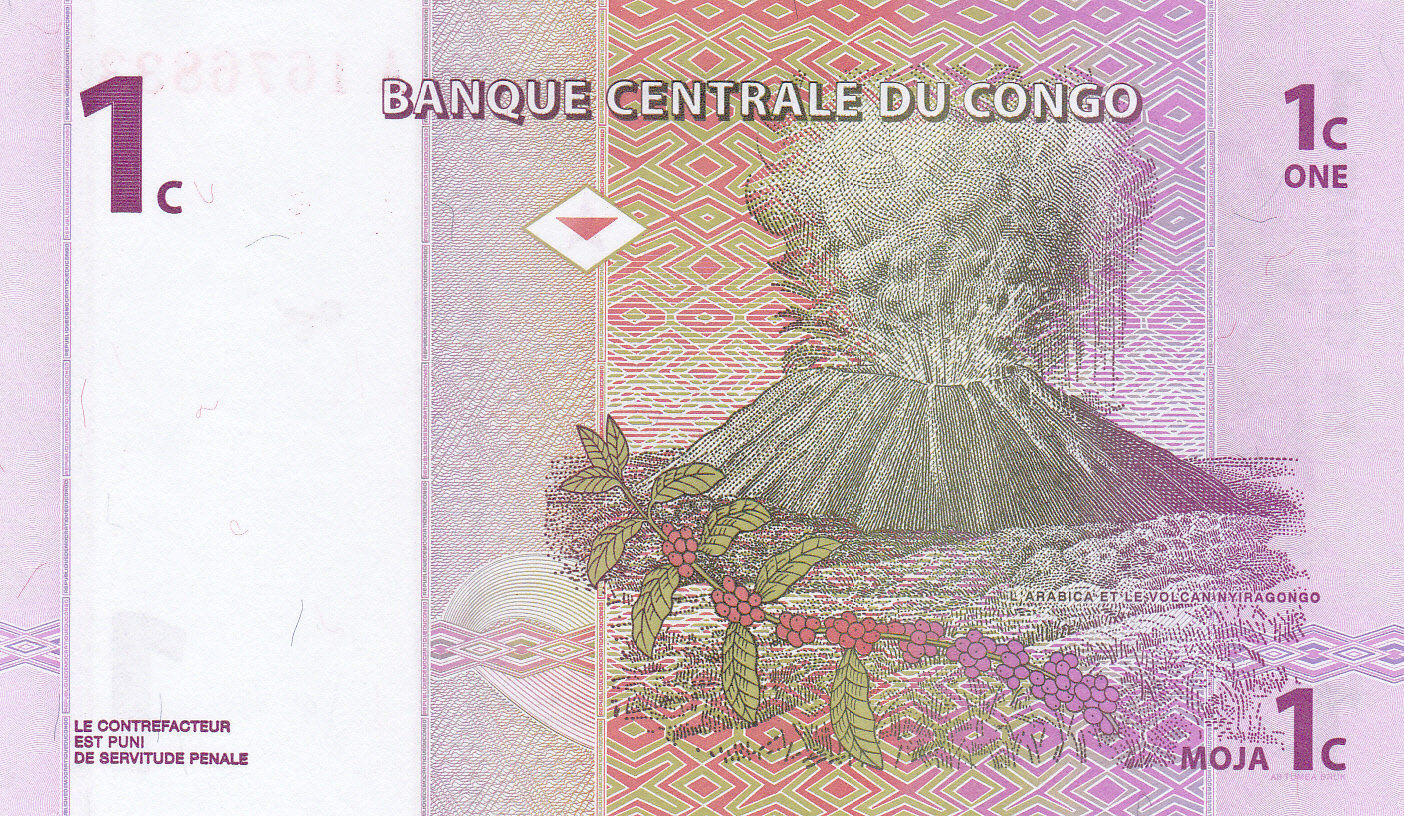 Congo Democratic Republic 1 Centime banknote 1997|World Banknotes ...