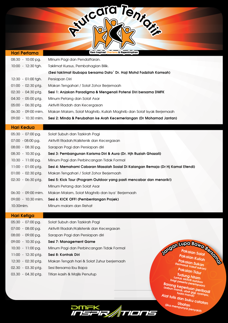 Kem Inspirasi CHARISMA & Kepemimpinan ("KICK"): Aturcara Program dan ...