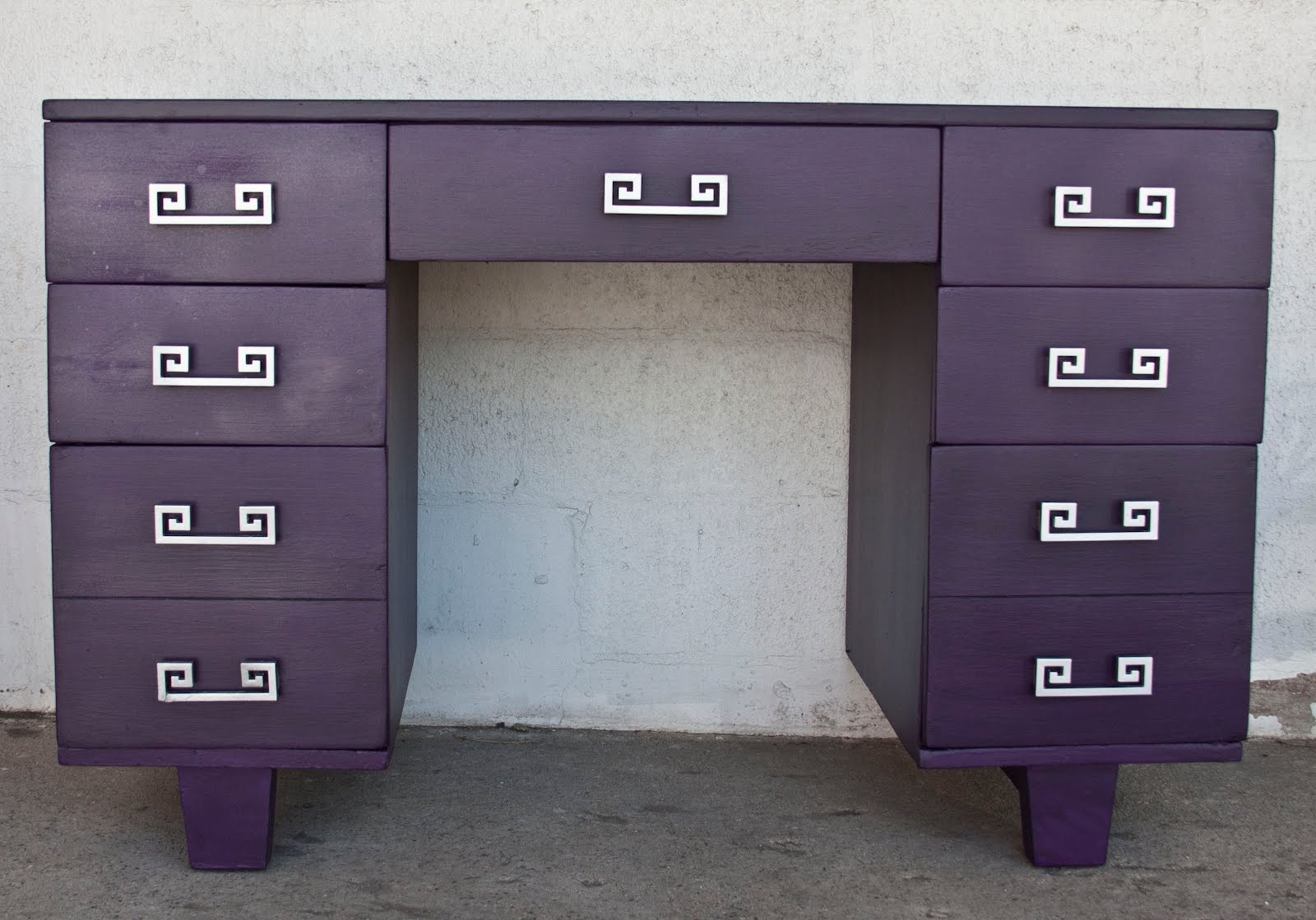 Modernly Shabby Chic Furniture: Purple Squares Desk