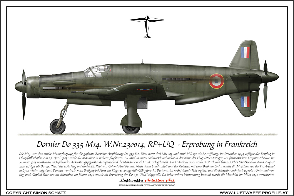 Luftwaffe Aviation Art made by Simon Schatz: Dornier Do 335 M14, W.Nr ...
