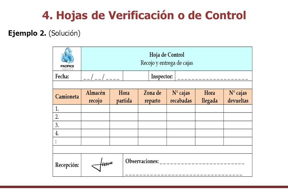 TEORIAS DE LA CALIDAD: HOJAS DE CONTROL