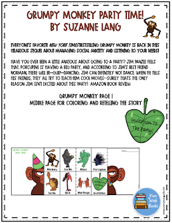 GRUMPY MONKEY PARTY TIME! BOOK UNIT AND CRAFT ~ Book Units by Lynn