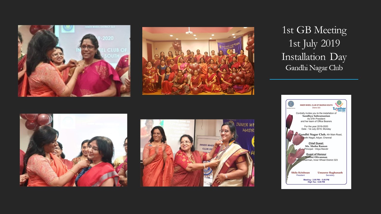 Inner Wheel Club of Madras South- District 323: Secretary Report 2019 ...