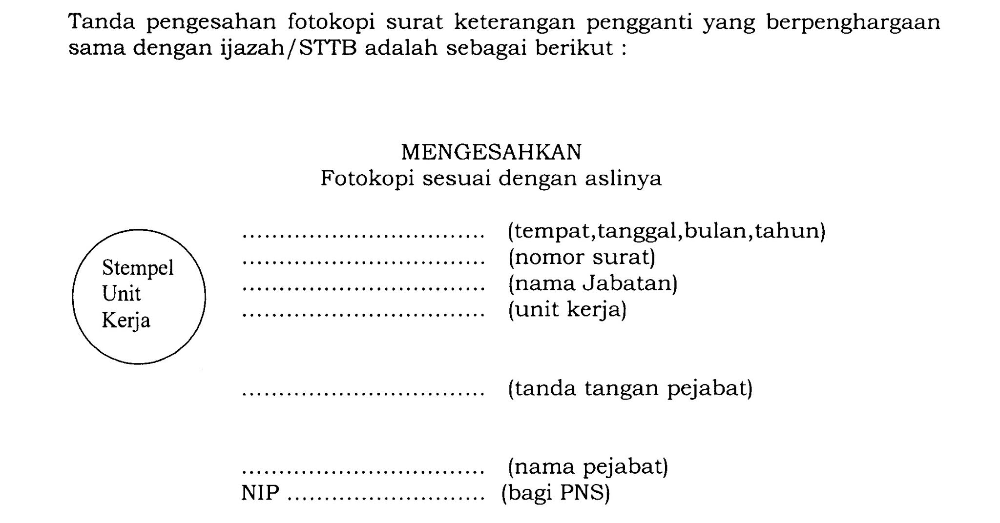 Format Surat Keterangan Pengganti Ijazah/STTB Jenjang Pendidikan Dasar ...