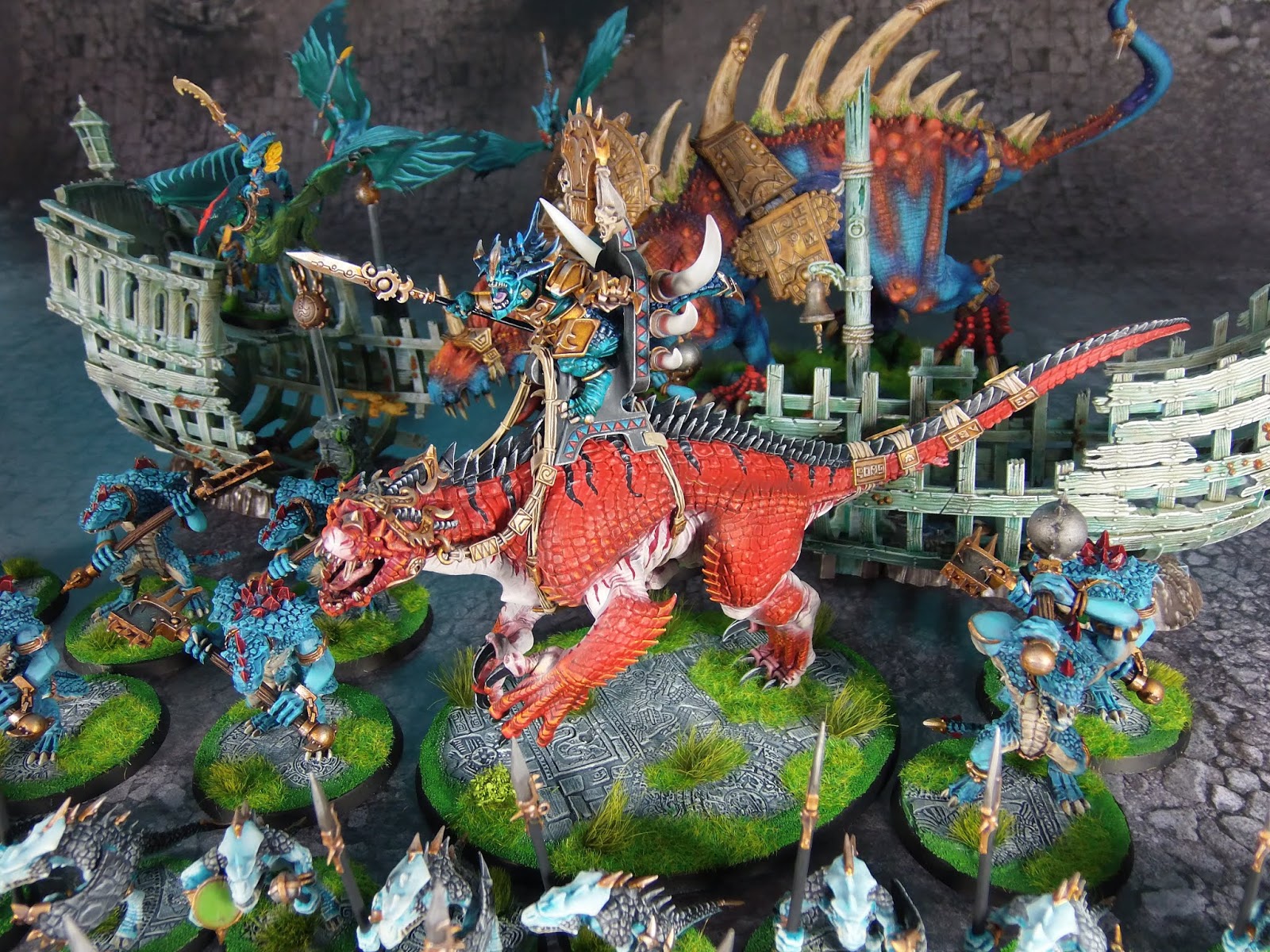 Miniature Painting Studio: Age of Sigmar Saurus Oldblood On Carnosaur ...
