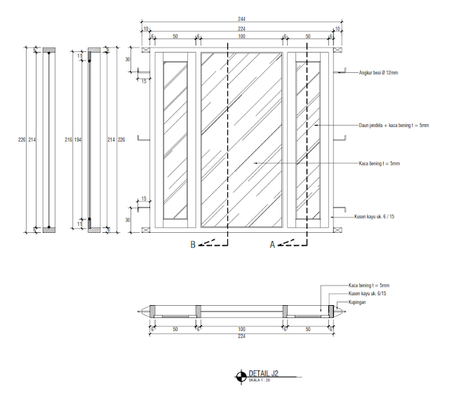 AutoCAD Tutorial: GAMBAR DETAIL JENDELA 1