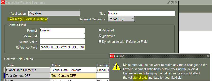Oracle Applications Blog How To Enable Dff In Oracle Apps R12