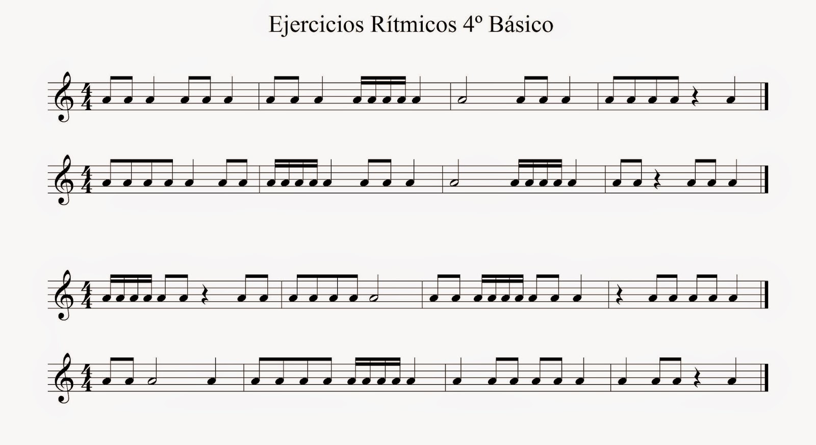 El Profe de Música: Ejercicios Rítmicos 4º básico