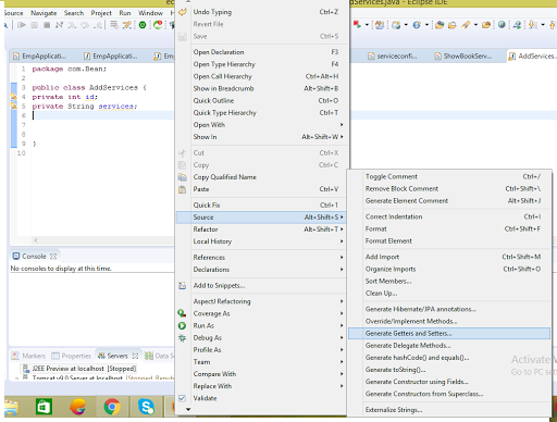 How To Set Getters And Setters Method In Java Using Eclipse
