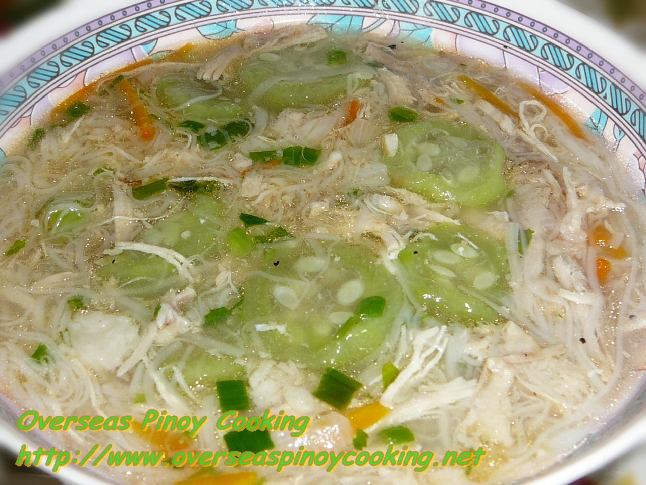 Patola Misua Soup with Shredded Chicken