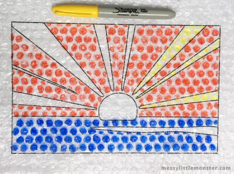 Roy Lichtenstein Pop Art for Kids - Sunrise Template Included! - Messy ...