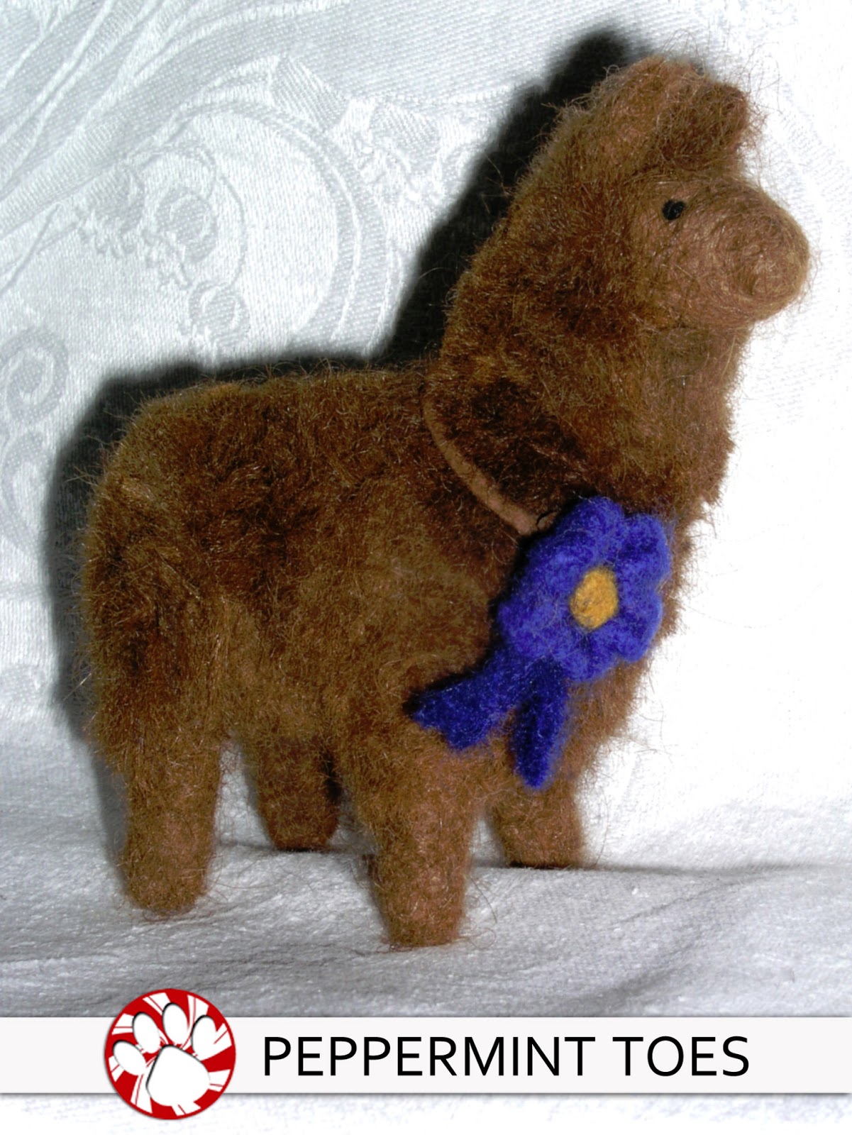 Peppermint Toes: A Needle-Felted Llama (Made of 100% Llama Fiber)