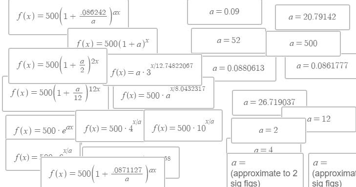 Interact with Math!: Exponential Models Card Sort