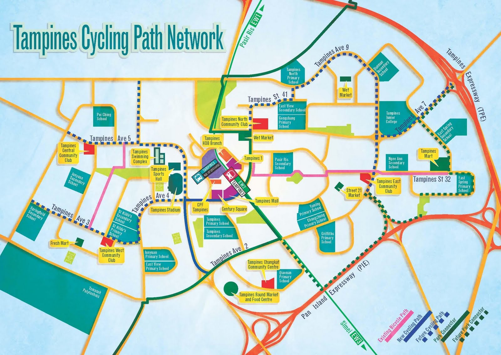 Spatial Analysis of Cycling Path in Tampines New Town