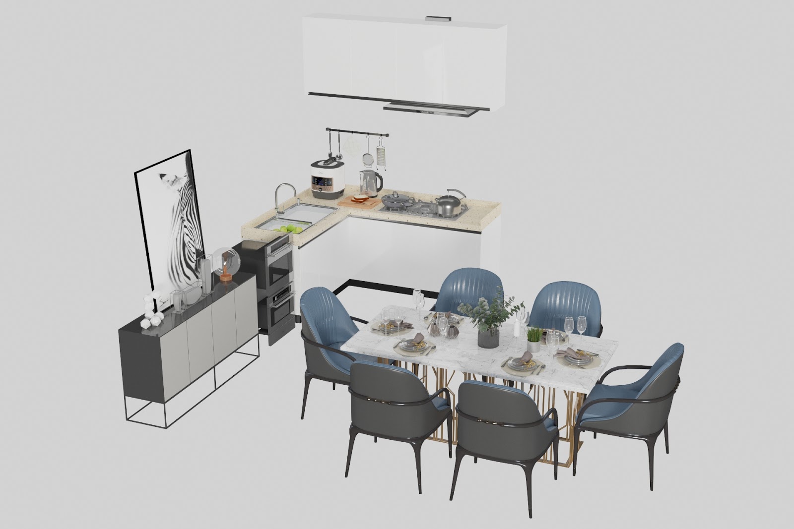 templates 3D: Kitchen & Dining