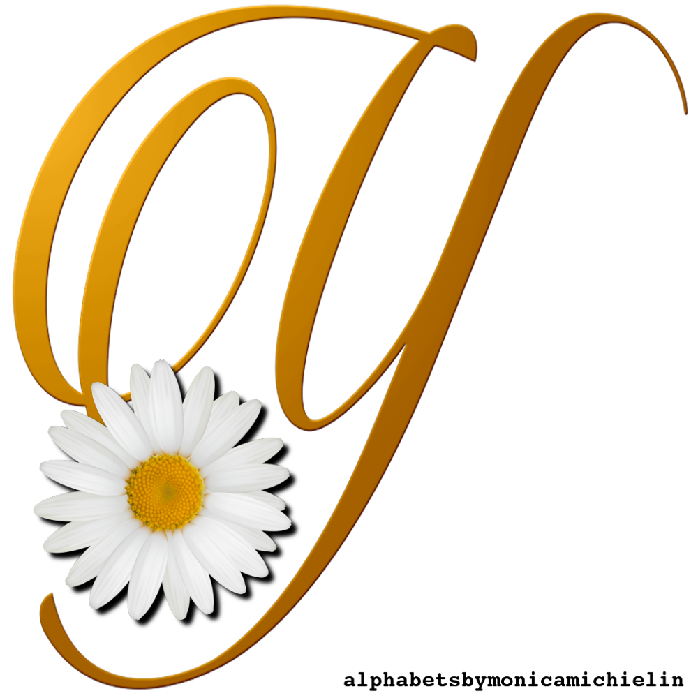 M. Michielin Alphabets: YELLOW ALPHABET DAISY PNG