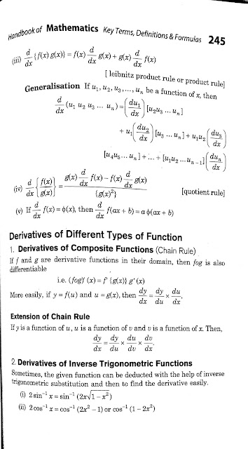 Differentiation formulas for class 12 PDF - Class 12 easy
