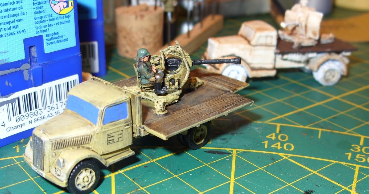 WORLD WAR 2 MODELZONE: 1:100 Zvezda Opel Blitz With 3D Printed Flak 38